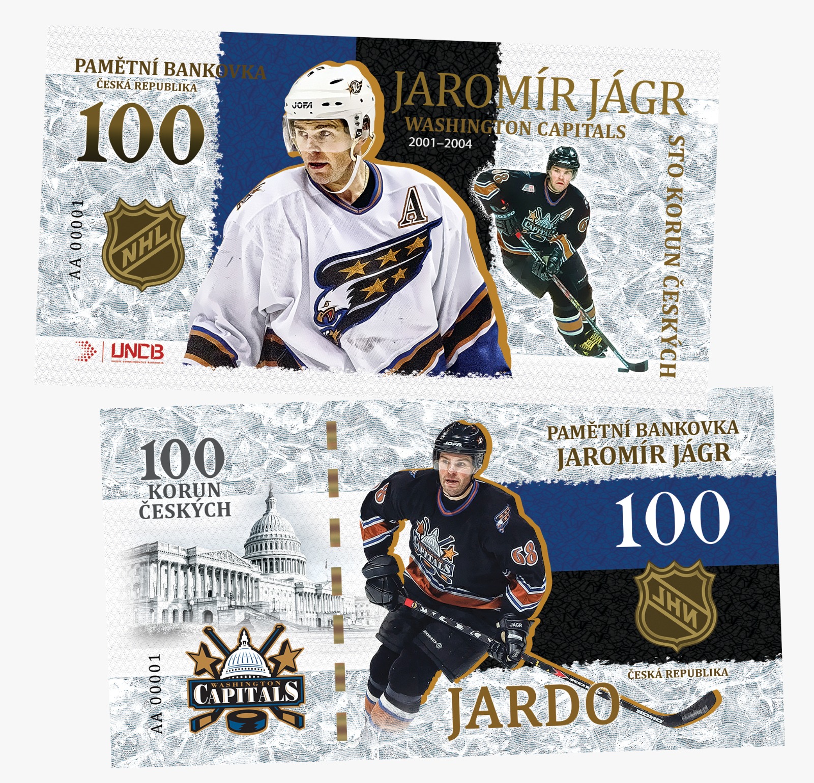 JAROMIR JAGR Club – Washington Capitals – Unique Commemorative Banknotes